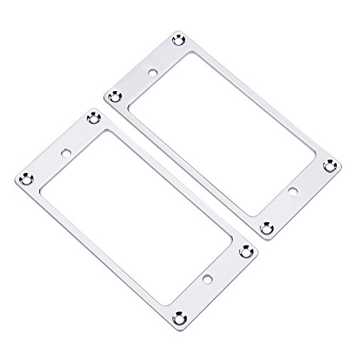 2Pcs Pickup Frame Mounting Rings Metal Humbucker Pickup Ring Electric Guitars Replacement Parts(Silver)