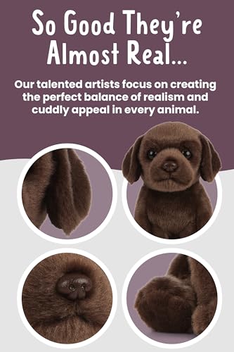 Living Nature Chocolate Labrador Puppy Stuffed Animal | Fluffy Dog Animal | Soft Toy Gift for Kids | 6 inches