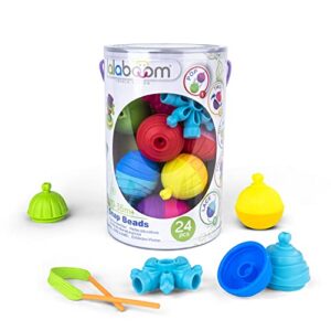 lalaboom 24 piece baby toddler beads – montessori educational shape and color stem construction toy 10 months to 3 years - bl200