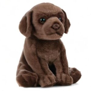 Living Nature Chocolate Labrador Puppy Stuffed Animal | Fluffy Dog Animal | Soft Toy Gift for Kids | 6 inches