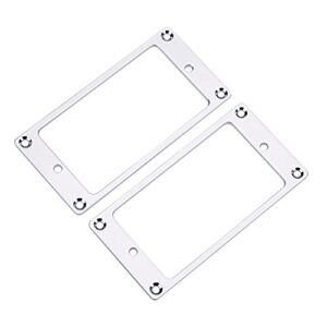 2Pcs Pickup Frame Mounting Rings Metal Humbucker Pickup Ring Electric Guitars Replacement Parts(Silver)