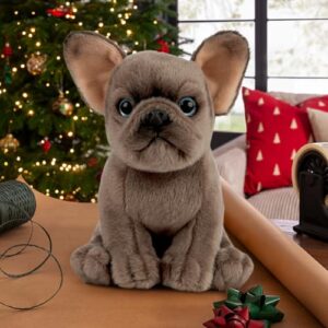 Living Nature French Bulldog Puppy Stuffed Animal | Fluffy Dog Animal | Soft Toy for Kids | 6 inches