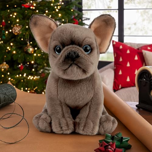 Living Nature French Bulldog Puppy Stuffed Animal | Fluffy Dog Animal | Soft Toy for Kids | 6 inches