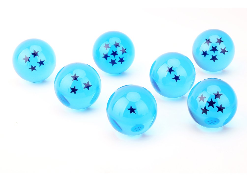 Boxtree Children Toy New Gift Box Set of 7pcs Dragon Ball Z 43mm/1.7" Stars Crystal Ball (Blue)