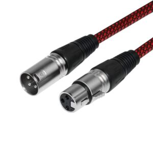 furui xlr cable 50ft male to female, microphone xlr cable 3 pin nylon braided balanced xlr cable mic dmx cable patch cords with oxygen-free copper conductors