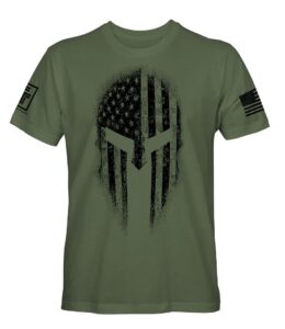 usa american spartan patriotic shirts for men t-shirt (military green, xl)