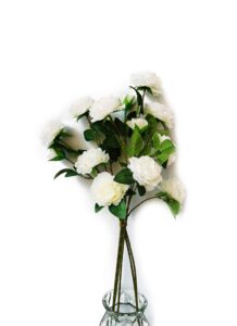 artfen 5 pcs artificial silk european rose flower peony flower long stem fake plastic flowers home garden party wedding decoration diy wreath approx 26'' high white