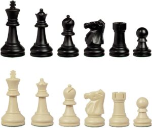 bobby fischer ultimate chess pieces set, staunton plastic tournament chess set -extra queens, triple weighted