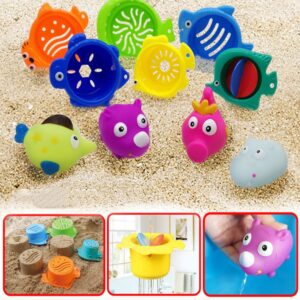 Little Bado Bath Bathtub Toys for Babies 6 to 12 Month Stacking Cups for Toddlers Baby Bath Toys Beach Toys Boy Girl Babies Bathtime Bathtub Toys for Kids Toddlers Boys Girls Ages 1 2 3 4