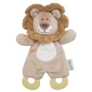 zocita baby snuggle plush teether, soothe cuddly teethe toy(lion)