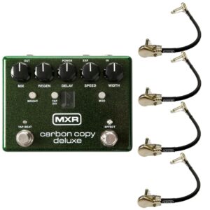 mxr m292 carbon copy deluxe analog delay pedal bundle with 4 mxr right angle patch cables