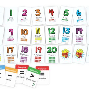 Number Slap Jack a Math Card Game for Kids Ages 4 and Up | The Easy Way to Learn Numbers 0-20 | 4 Fun Ways to Play | Featuring Ten Frames and Operator Cards ,+,-,= | PreK - 1st Grade