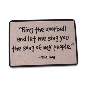 zah outdoor indoor doormat non slip door mats thin home carpets for front door kitchen bedroom garden, 2 x 3, ring the doorbell and let me sing you the song of my people, the dog