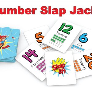 Number Slap Jack a Math Card Game for Kids Ages 4 and Up | The Easy Way to Learn Numbers 0-20 | 4 Fun Ways to Play | Featuring Ten Frames and Operator Cards ,+,-,= | PreK - 1st Grade