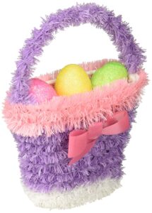 amscan easter basket tinsel decoration, 6 1/4" x 4 1/2", multicolor