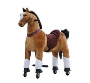 medallion - my pony ride on real walking horse for children 5 to 12 years old or up to 110 pounds (color medium brown horse) for boys and girls