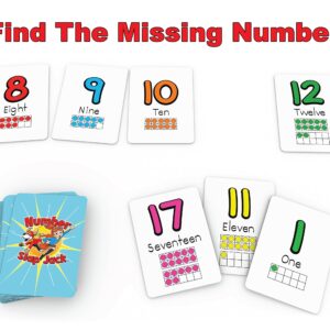 Number Slap Jack a Math Card Game for Kids Ages 4 and Up | The Easy Way to Learn Numbers 0-20 | 4 Fun Ways to Play | Featuring Ten Frames and Operator Cards ,+,-,= | PreK - 1st Grade