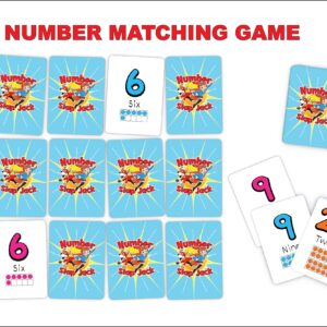 Number Slap Jack a Math Card Game for Kids Ages 4 and Up | The Easy Way to Learn Numbers 0-20 | 4 Fun Ways to Play | Featuring Ten Frames and Operator Cards ,+,-,= | PreK - 1st Grade