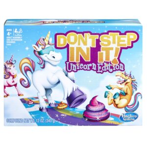 hasbro gaming don’t step in it game, unicorn edition (amazon exclusive), 4 years & up