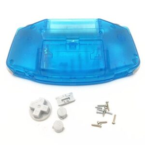 Clear Blue Full Housing Shell Case Cover Buttons Conductive Pad Screwdriver Screen for Game Boy Advance GBA Console