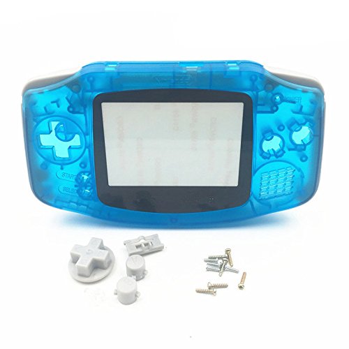 Clear Blue Full Housing Shell Case Cover Buttons Conductive Pad Screwdriver Screen for Game Boy Advance GBA Console