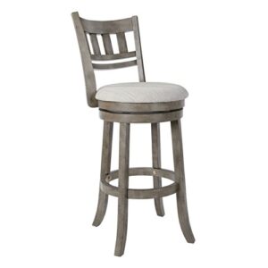 osp home furnishings wood swivel stool (met12530-ag)