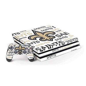 skinit decal gaming skin compatible with ps4 pro console and controller bundle - officially licensed nfl new orleans saints gold blast design