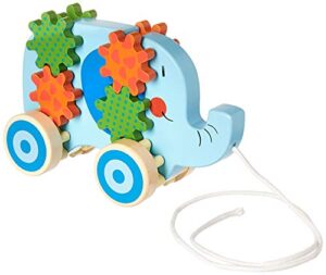 applesauce 98405 wooden pull toys infant development educational baby toys, blue