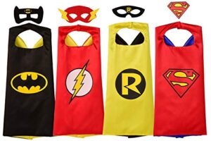 rubies super hero cape set amazon exclusive officially licensed dc comics assortment 4 capes, 3 masks, and 1 chest piece, one size