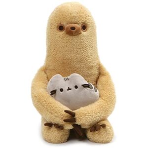 gund pusheen with sloth plush stuffed animal, set of 2, 13"