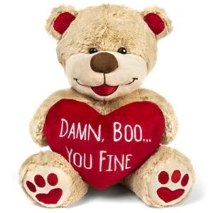 seymour butz valentine bear - funny 8" tall premium soft teddy - ideal for long distance relationship gifts & 1 month for girlfriend