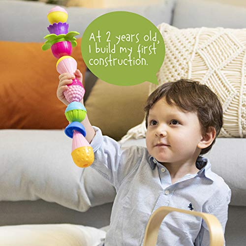 Lalaboom 36 Piece Baby Toddler Beads – Montessori Educational Shape and Color STEM Construction Toy 10 Months to 3 Years - BL300, Multicolor