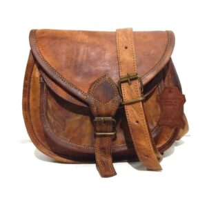 madosh, genuine leather crossbody bag women's messenger side shoulder brown cross-over purse