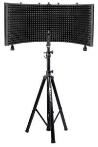 rockville recording studio microphone isolation shield + heavy duty tripod stand