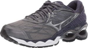 mizuno men's wave creation 20 running shoe, stormy weather-silver, 11.5 us