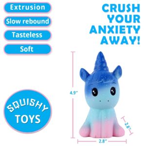 Anboor 4.9 Inches Squishies Unicorn Galaxy Kawaii Soft Slow Rising Scented Animal Squishies Stress Relief Kids Toys (Galaxy)