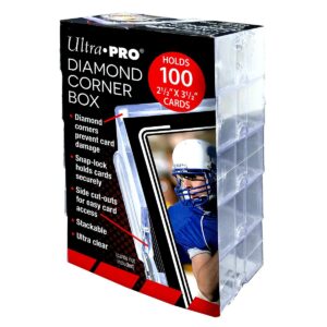 ultra pro diamond corner box to hold 100+ sports trading cards (10 count pack)