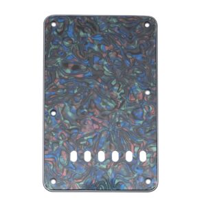 musiclily pro back plate tremolo cavity cover backplate for affinity series squier strat style guitar, 3ply abalone shell