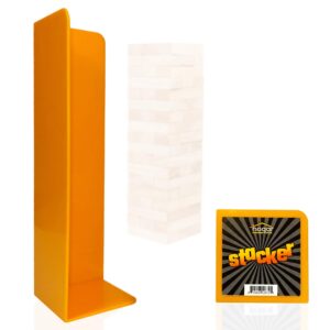 hogar wood block tower stacking tray game accessory ages 6 to adult - compatible with tipsy tower, lewo, we games and more