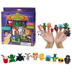 jewish holiday learning & storytelling passover 10 plagues finger puppets set – 10 vinyl puppets for each plague - fun educational toy for kids ages 3+, ideal for passover seder & classroom