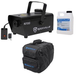 rockville r700 fog/smoke machine w/remote + fluid quick heatup + carry bag