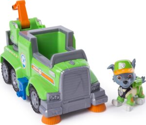 paw patrol rocky’s ultimate rescue recycling truck with moving crane and flip-open ramp