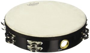 remo ta-5210-70 fiberskyn tambourine - quadura black, 10"