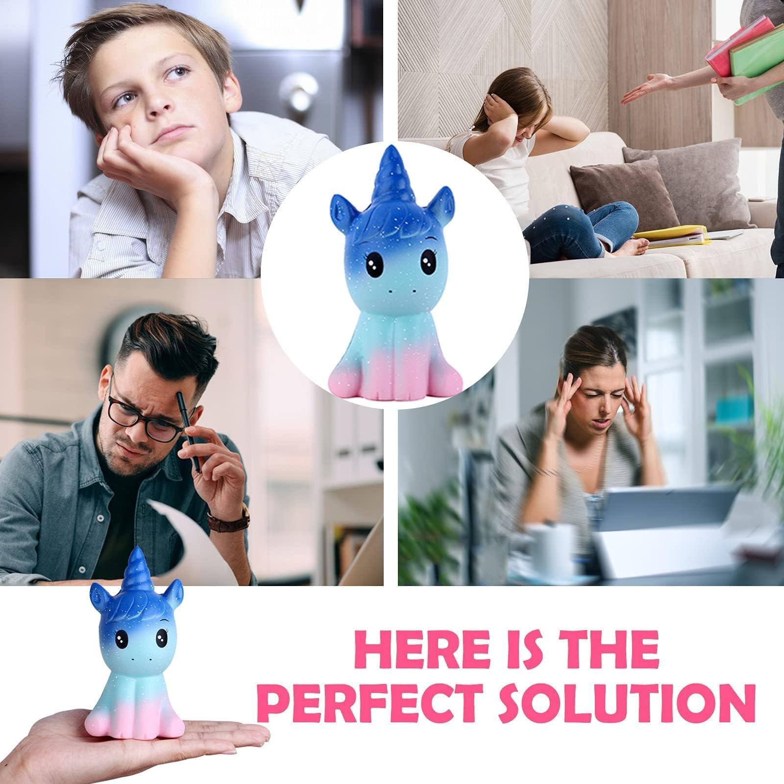 Anboor 4.9 Inches Squishies Unicorn Galaxy Kawaii Soft Slow Rising Scented Animal Squishies Stress Relief Kids Toys (Galaxy)