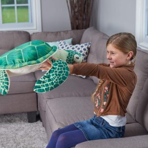 Wild Republic Sea Turtle Plush, Stuffed Animal, Plush Toy, Gifts for Kids, Living Ocean 23 Inches , Green