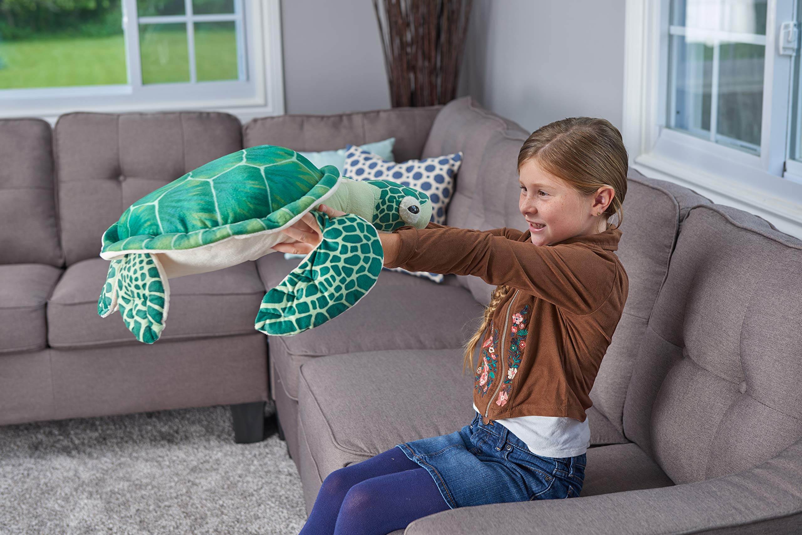 Wild Republic Sea Turtle Plush, Stuffed Animal, Plush Toy, Gifts for Kids, Living Ocean 23 Inches , Green