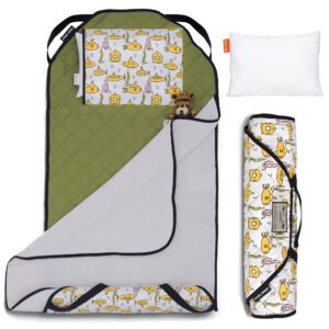 urban infant tot cot kids nap mat - toddler preschool daycare bedding cover with blanket and pillow - submarines