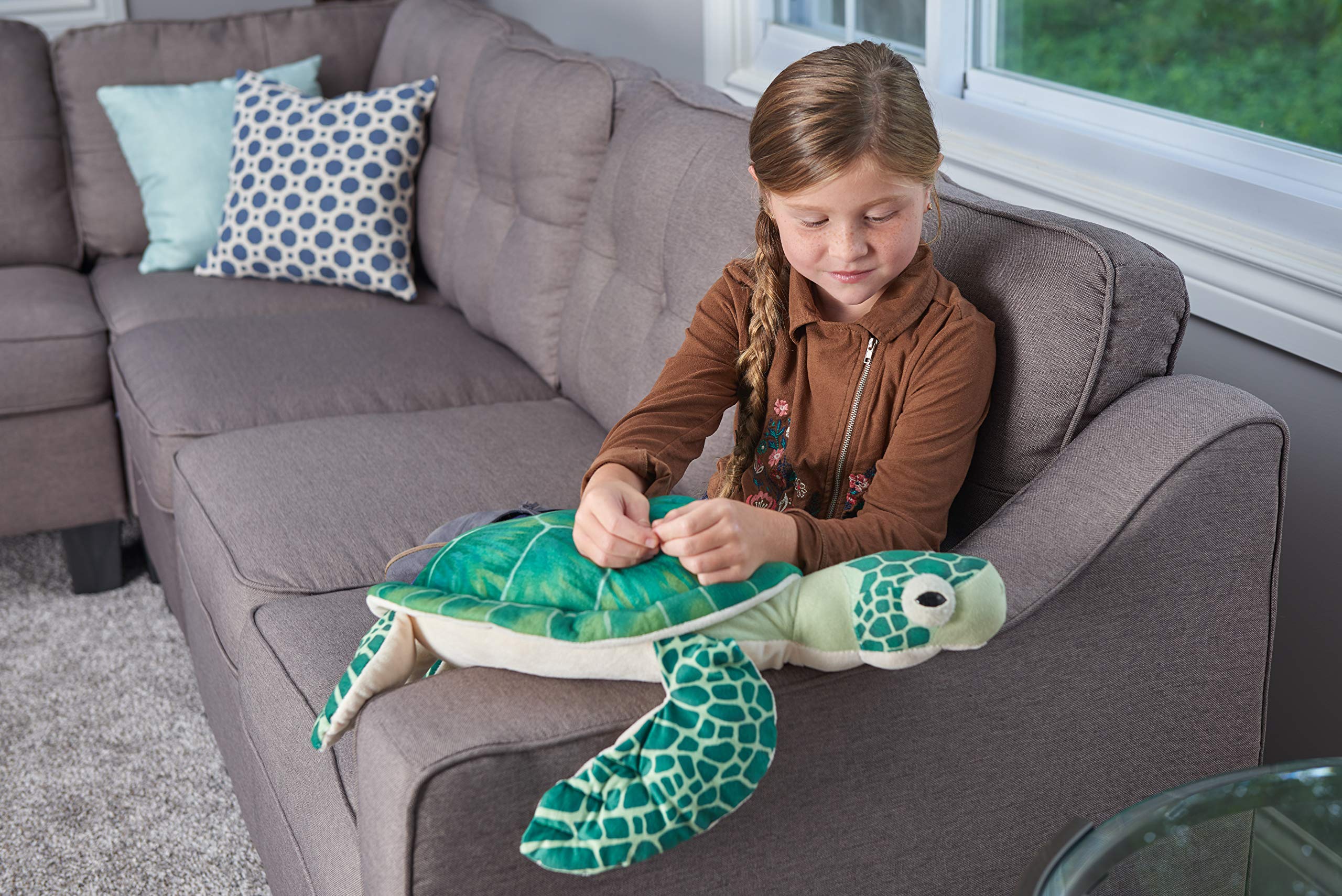 Wild Republic Sea Turtle Plush, Stuffed Animal, Plush Toy, Gifts for Kids, Living Ocean 23 Inches , Green