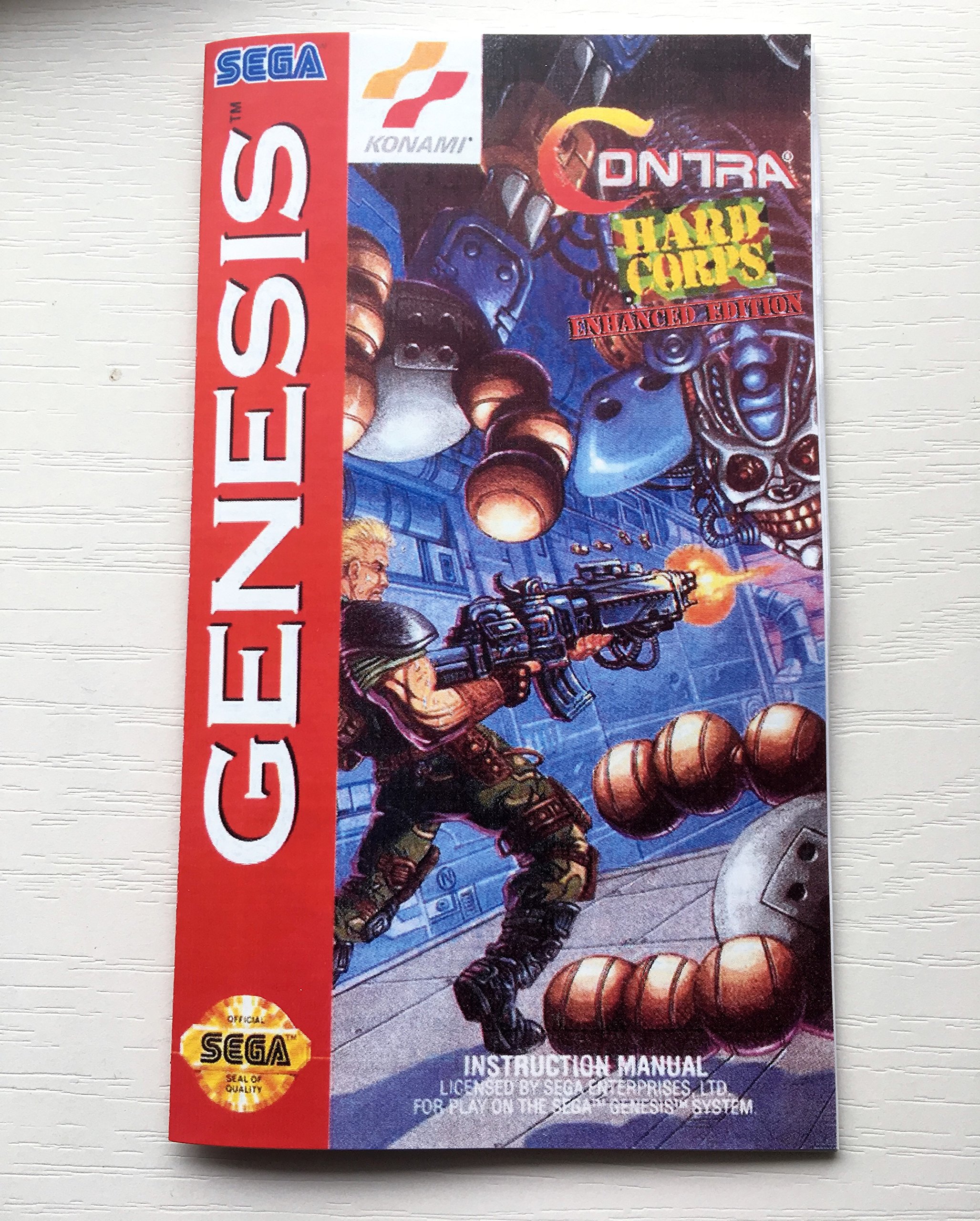 Contra: Hard Corps Enhanced Edition (Sega Genesis / Megadrive) - Reproduction Cartridge with Clamshell Case and Manual