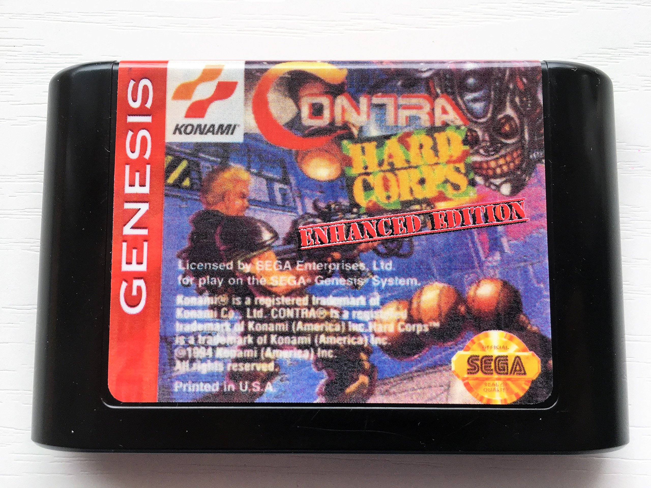 Contra: Hard Corps Enhanced Edition (Sega Genesis / Megadrive) - Reproduction Cartridge with Clamshell Case and Manual